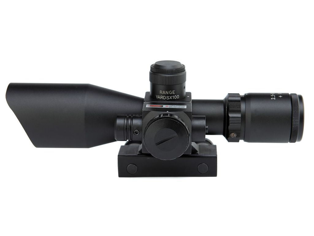 2.5-10x40 Mil-Dot Rifle Scope w/ Laser | ReplicaAirguns.ca